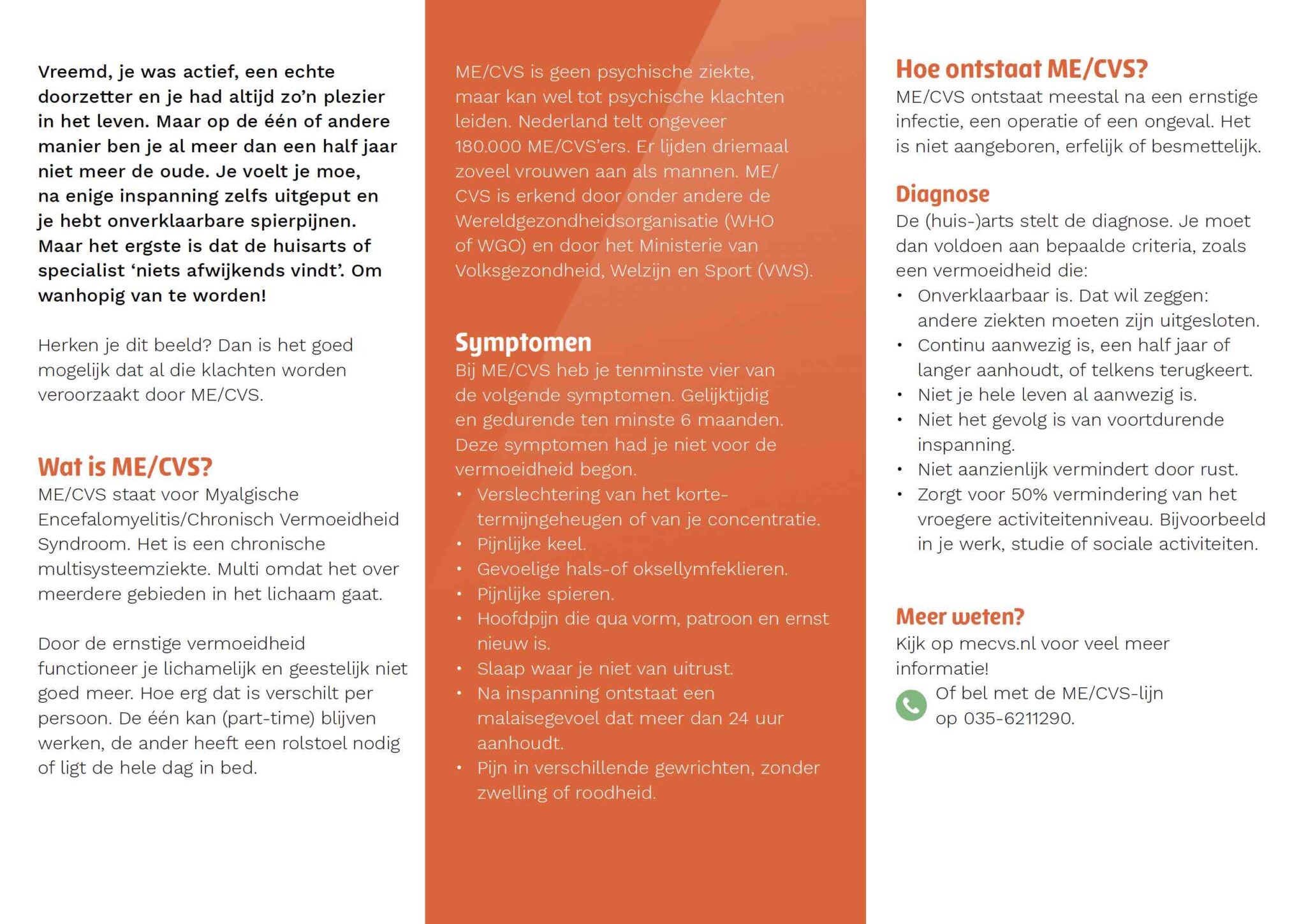 MECVS Nederland | Nieuwe folder over ME/CVS